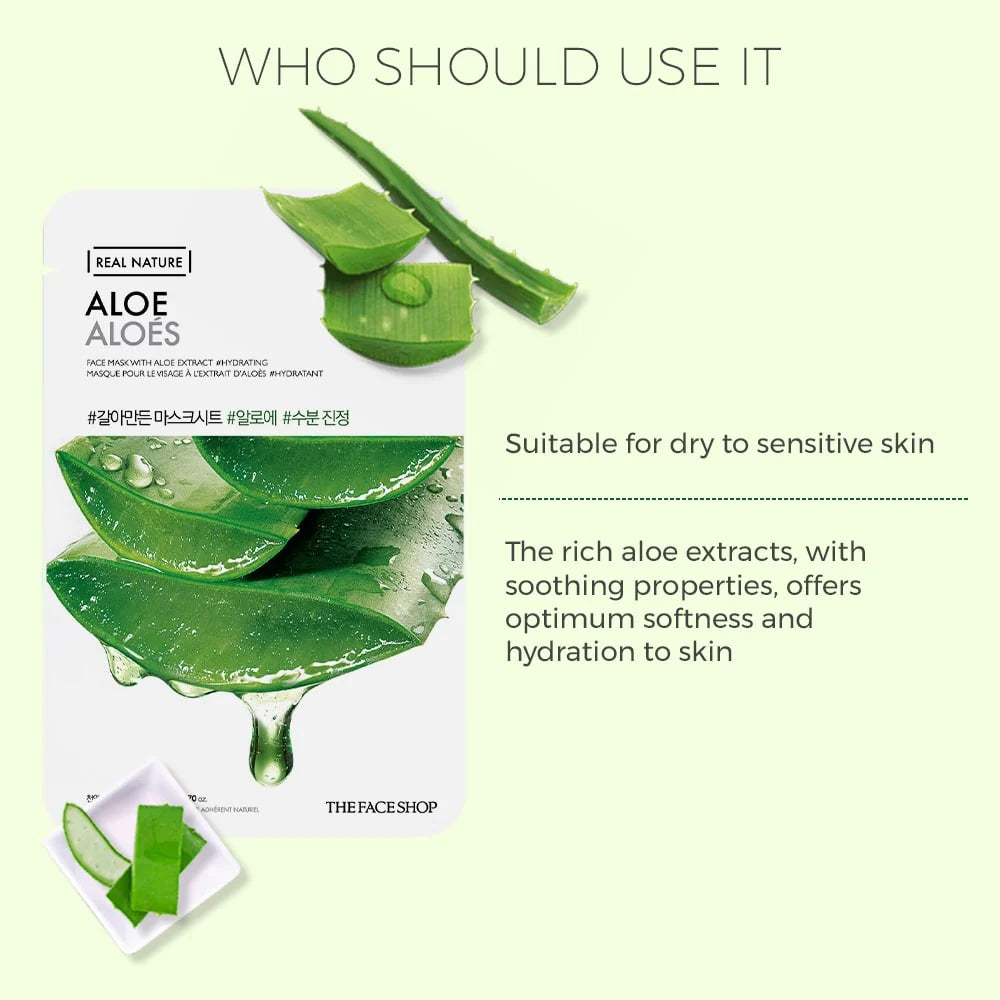 The face shop real nature face mask sheet aloe | ColorShow